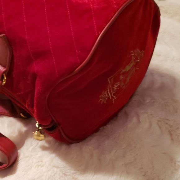 Bags | Quilted Red Velvet Mini Duffle Bag | Poshmark